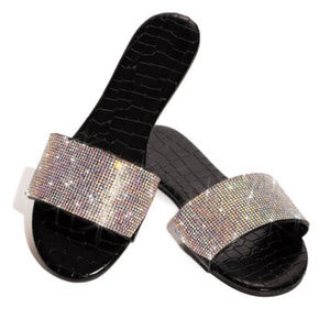 Cape Robbin | Shoes | Bling Bling Slides Black Patent Croc | Poshmark